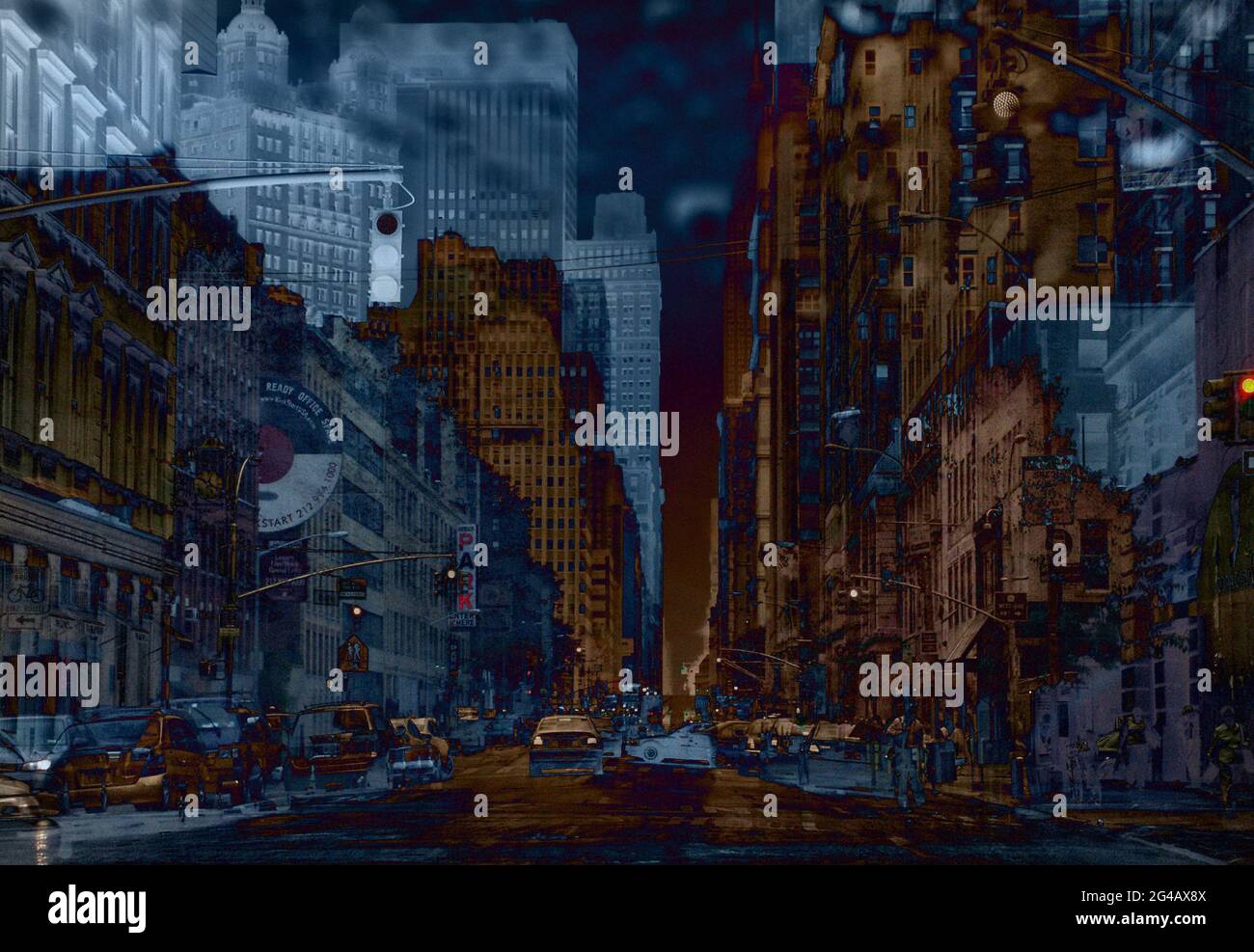 Urban painting. Modern digital art. 3D rendering Stock Photo - Alamy