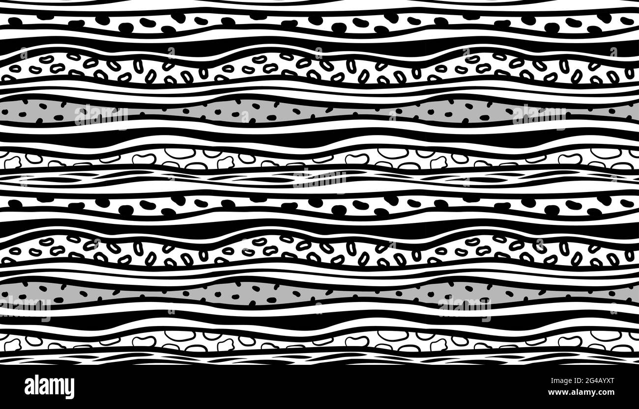 Animal pattern. Wave animal textured seamless pattern. Black white ...