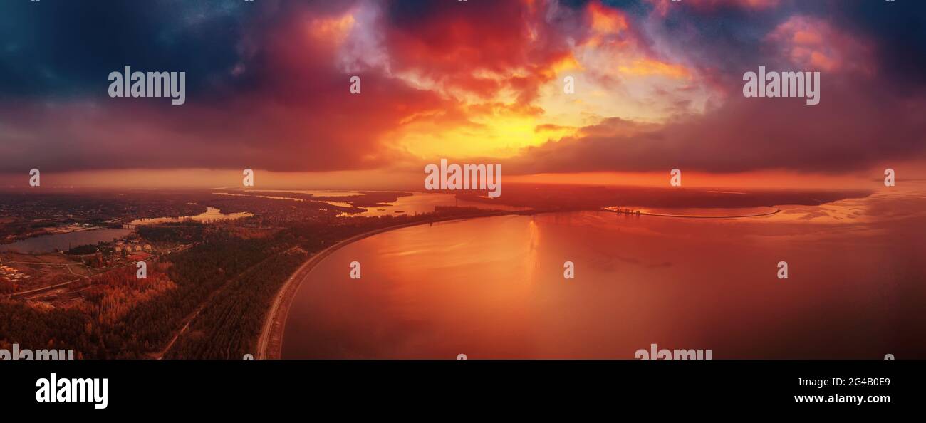 Sunset over the sea Stock Photo - Alamy
