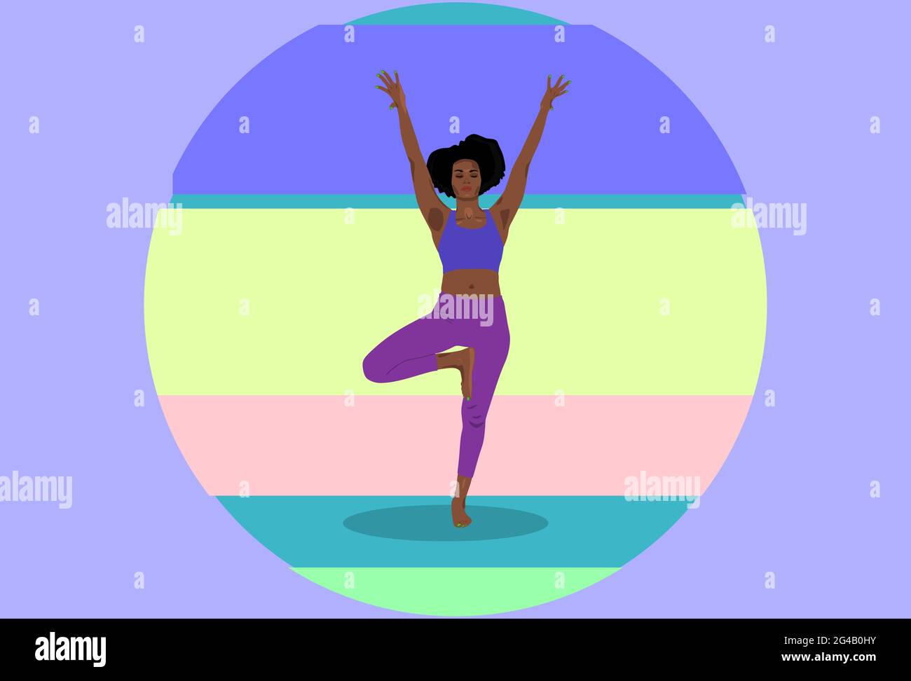 yoga tree position relax meditation girl in blue dress yoga tree ...