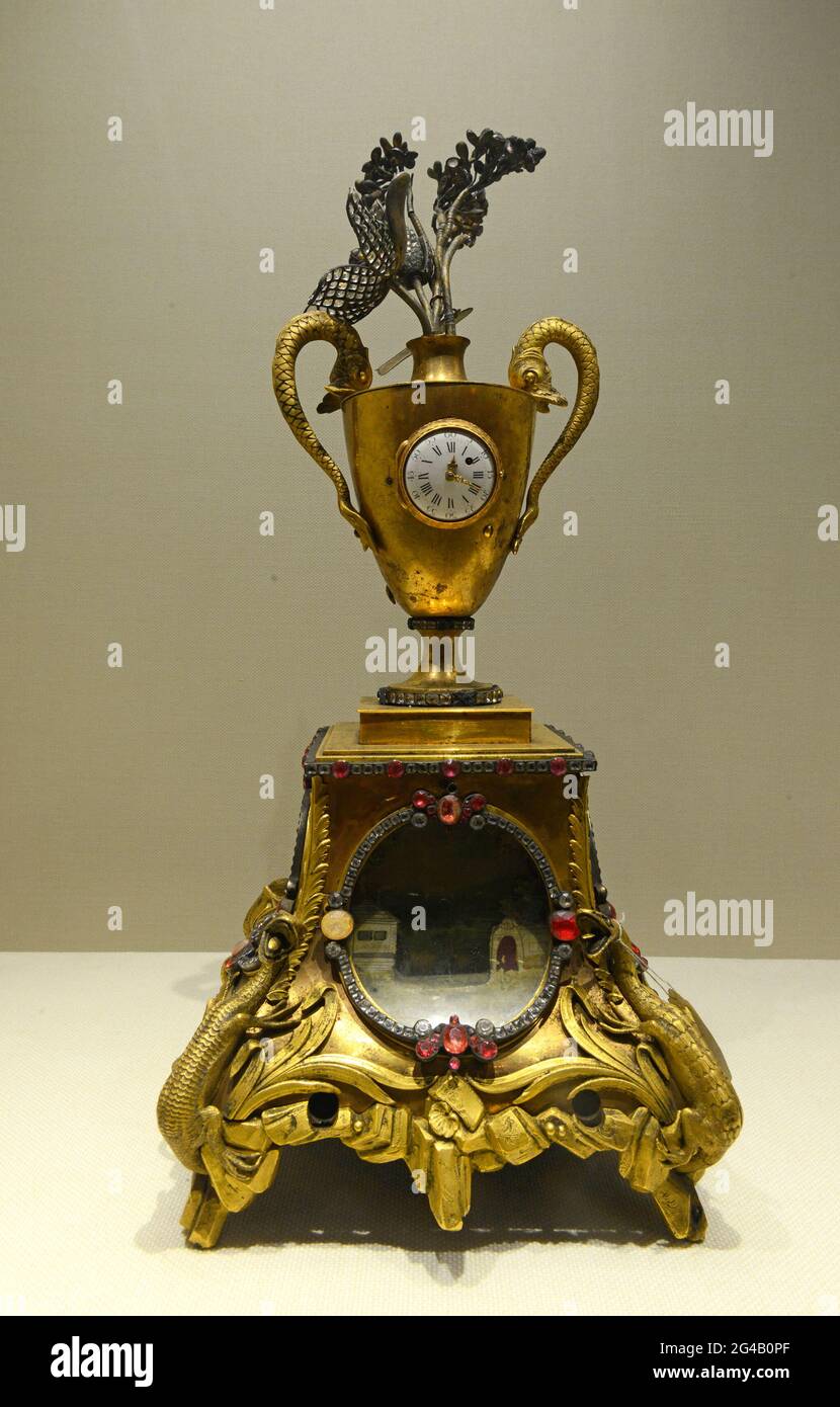 Old clock on display in the Imperial Palace Museum, Shenyang, China ...