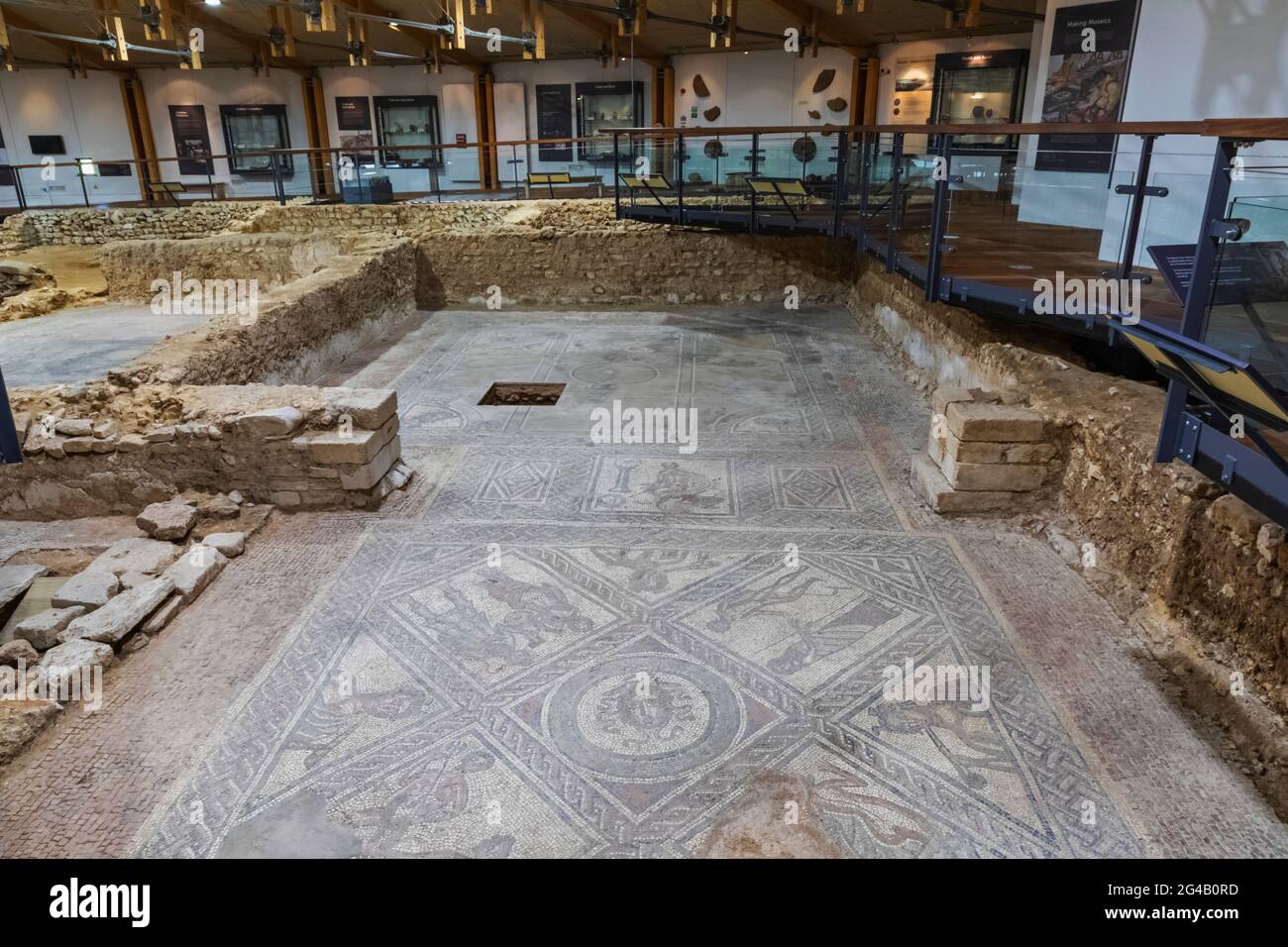 England, Isle of Wight, Brading Roman Villa, Interior View of the ...