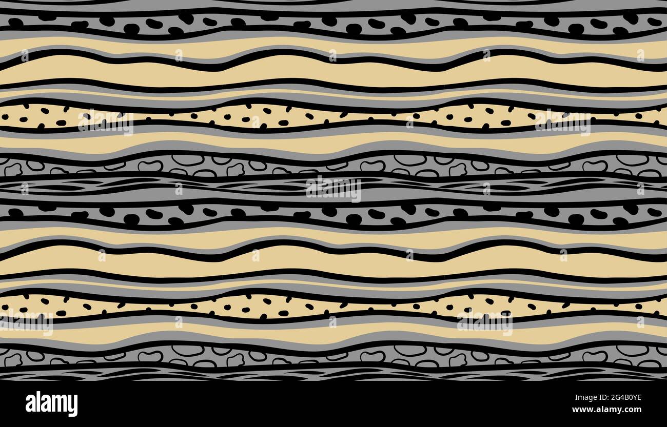 Animal pattern. Wave animal textured seamless pattern. Black grey gold ...