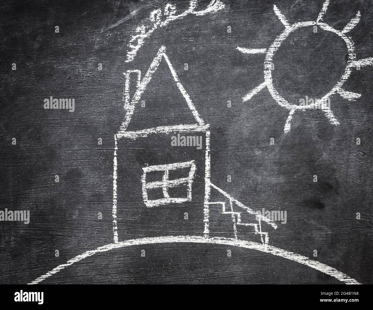 Home and family in chalk hi-res stock photography and images - Alamy
