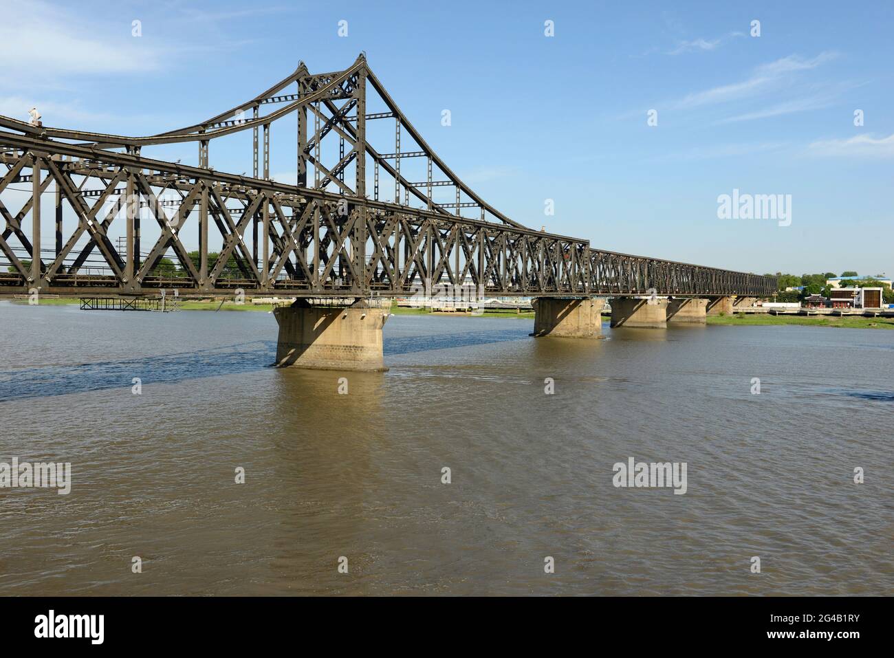The Sino-Korea friendship bridge spans the Yalu river from Dandong in ...