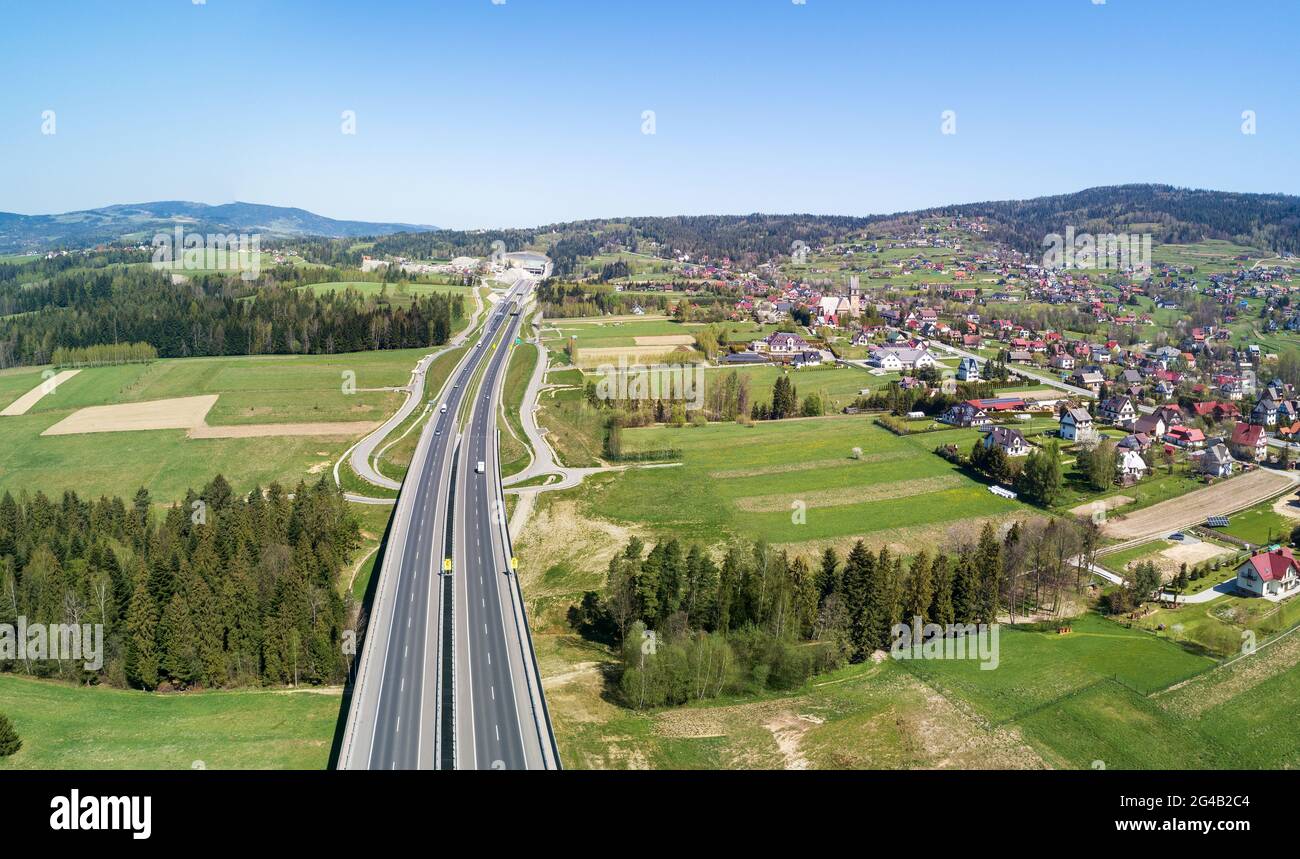 New highway in Poland on national road no 7, E77, called Zakopianka ...