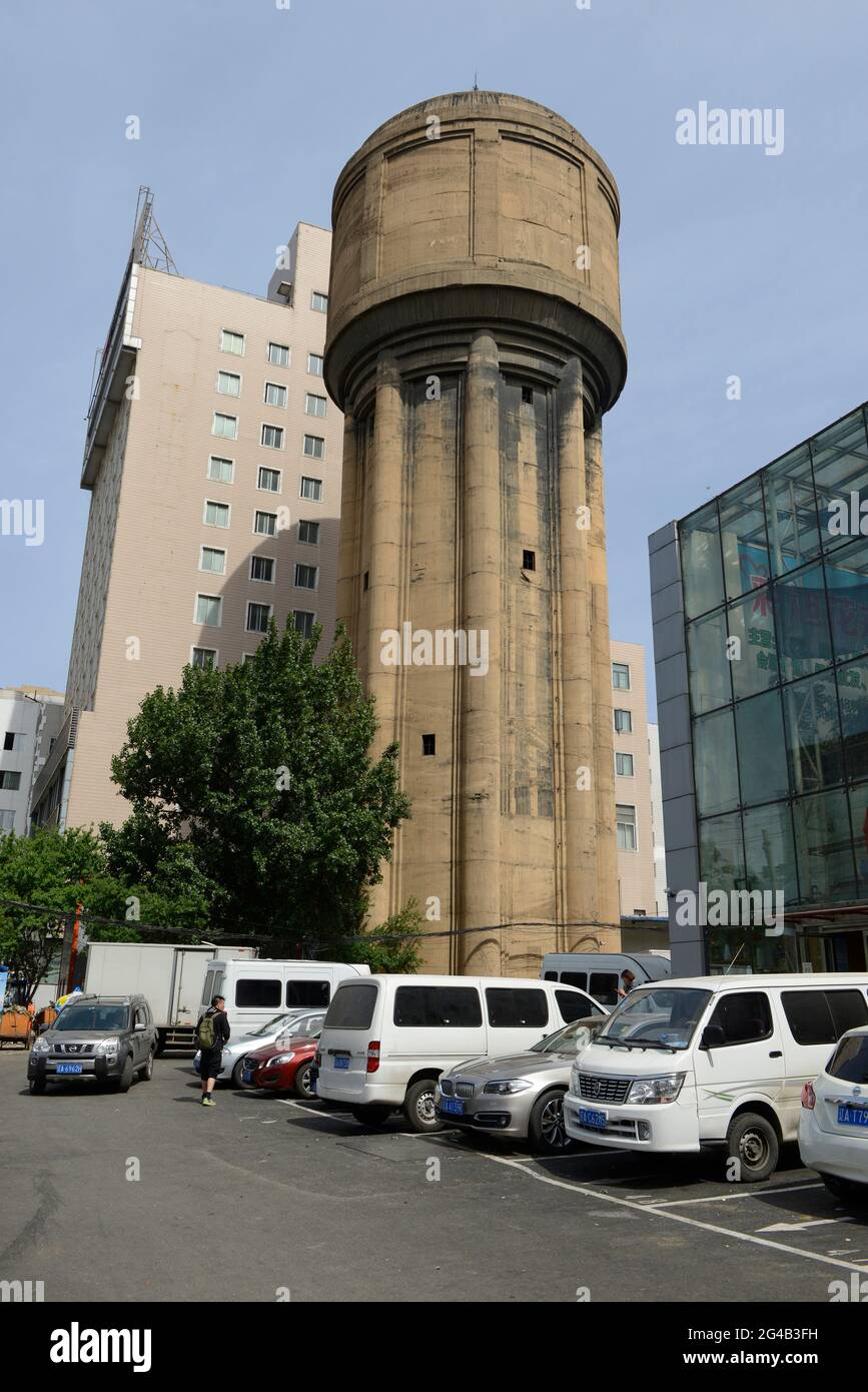 A Japanese occupation-era stone water tower in Shenyang city, China ...