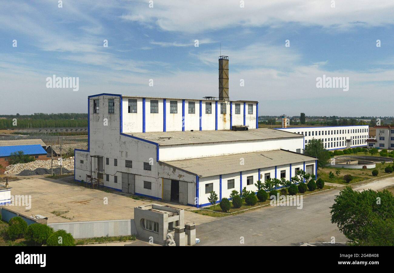 Factory building by the railway line in Hebei province, China Stock ...