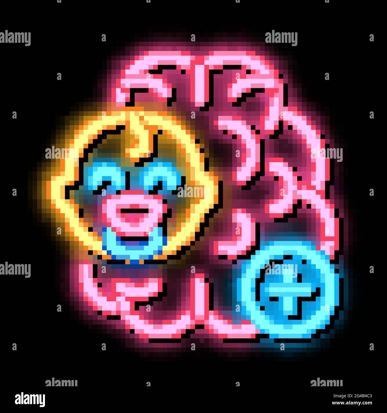 baby brain neon glow icon illustration Stock Vector Image & Art - Alamy