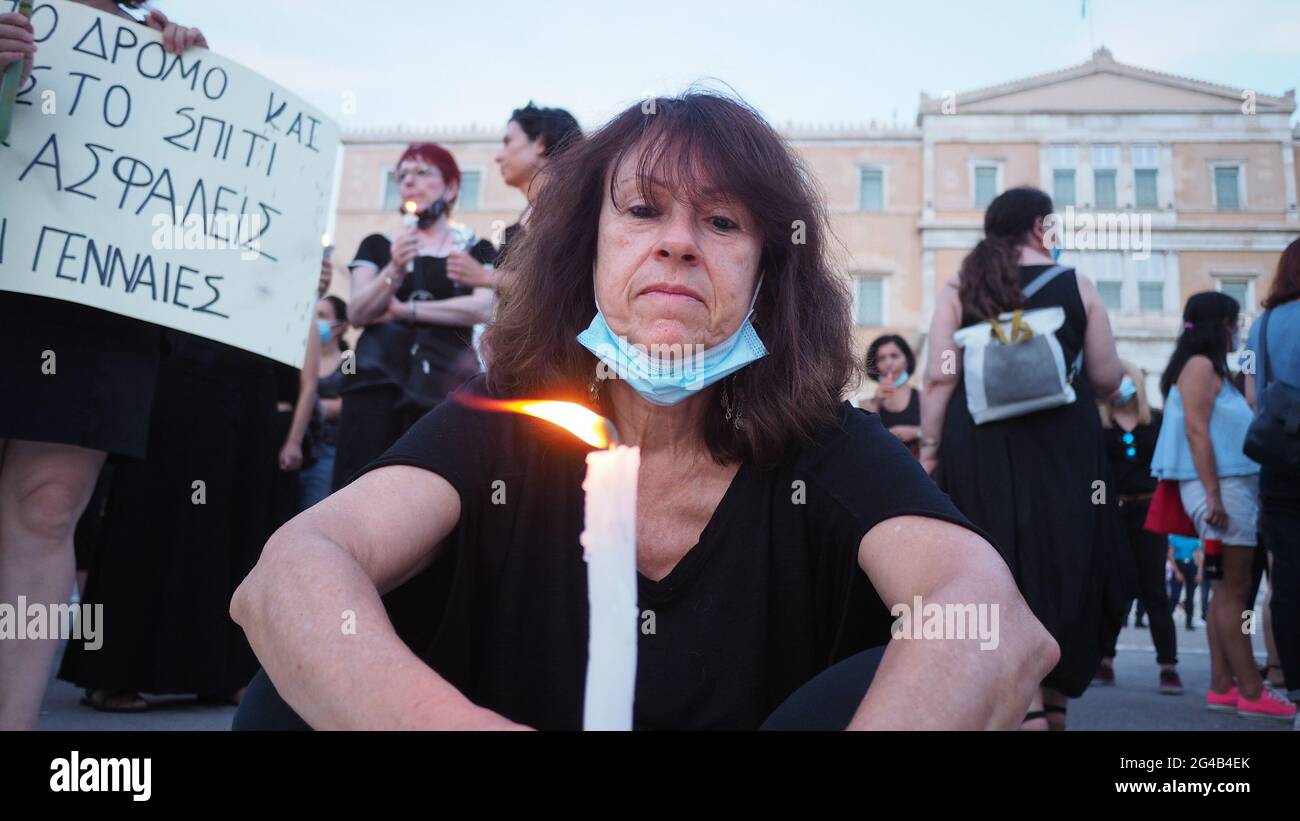 Feminists and women rights activists protest in Athens against ...