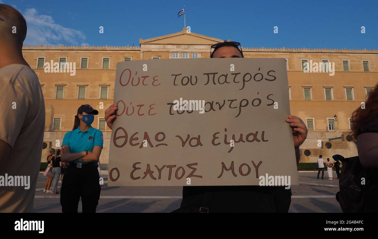 Feminists and women rights activists protest in Athens against ...