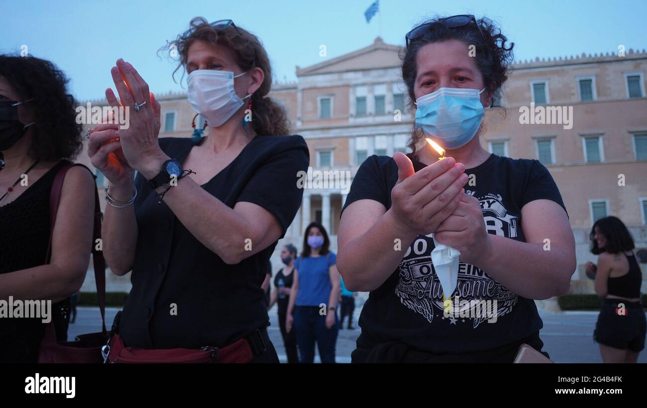 Feminists and women rights activists protest in Athens against ...