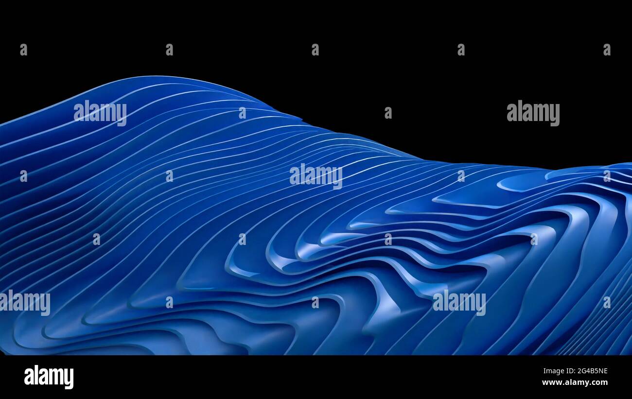 Abstract blue wave flow Fluid bright energy art 3d render Stock Photo ...