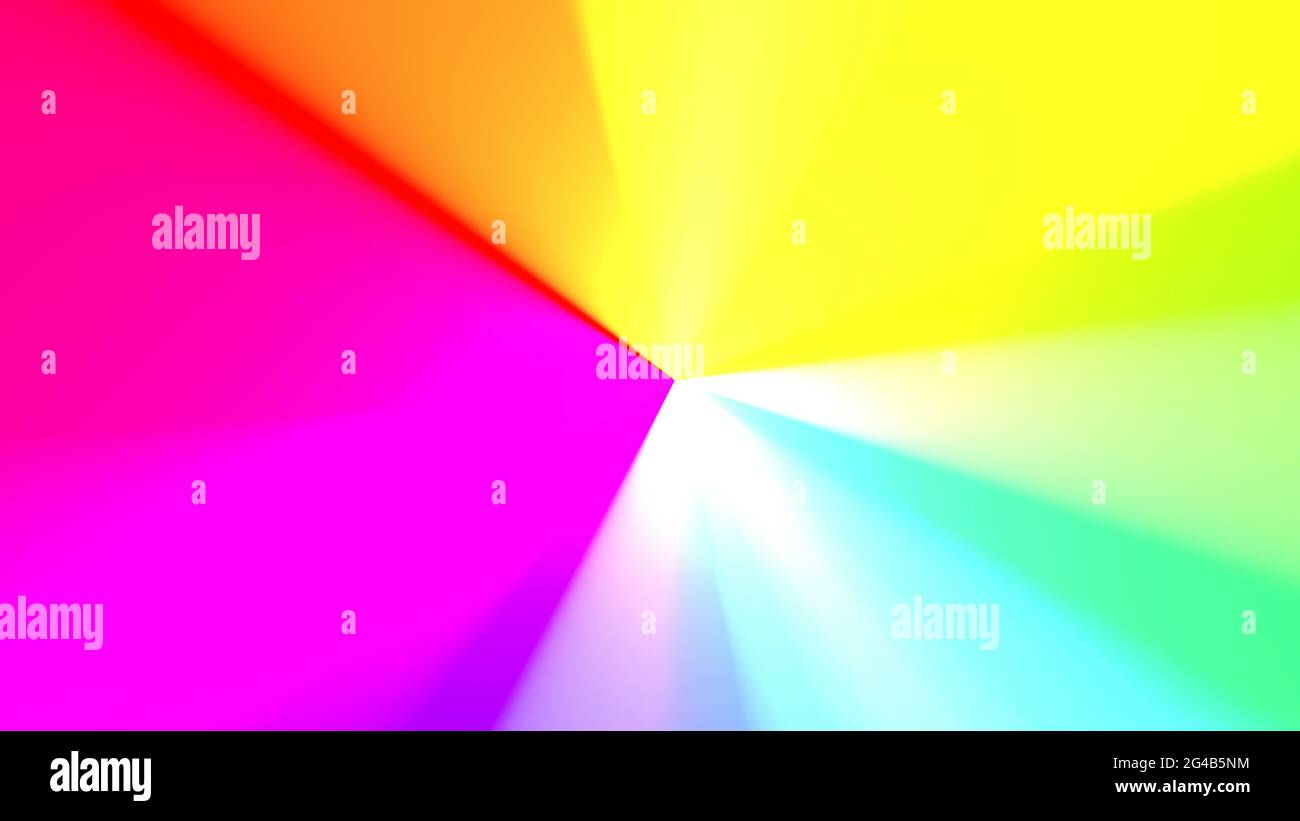 Rainbow colored spotlights beam Lens flare 3d render Stock Photo - Alamy