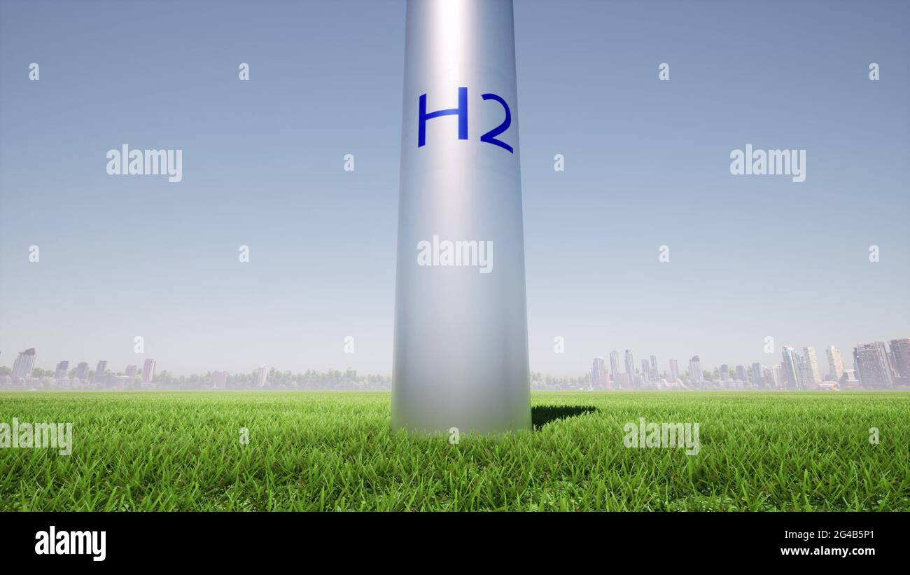H2 Ecology concept Ecological future hydrogen refueling alternative ...