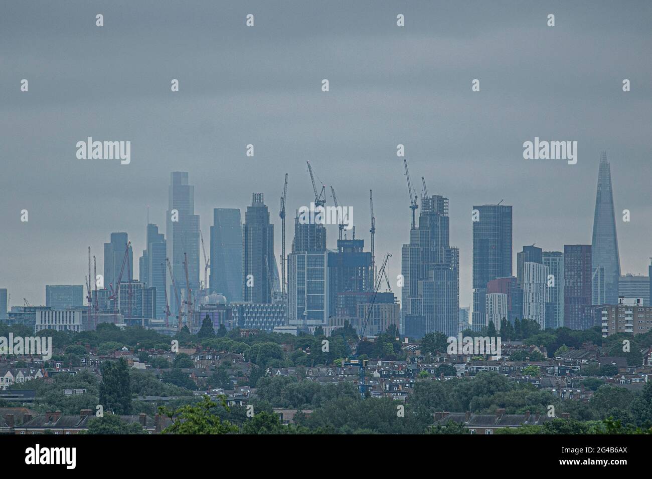 WIMBLEDON LONDON 20 June 2021. The iconic buildings and skyline of the ...