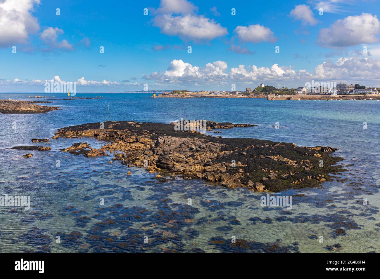 View to the city of Roscoff, Finistere, Brittany, France Stock Photo ...