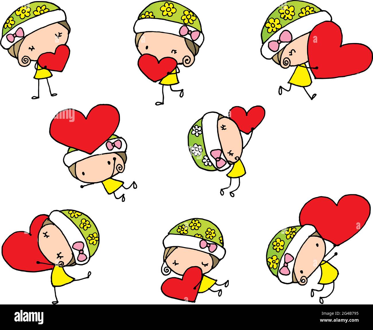 Girl hold heart symbol Cut Out Stock Images & Pictures - Alamy