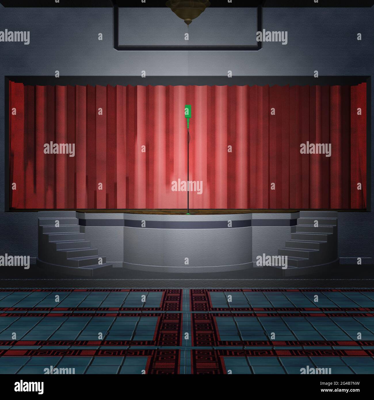 Abstract stage with red curtains, 3d rendered illustration Stock Photo ...