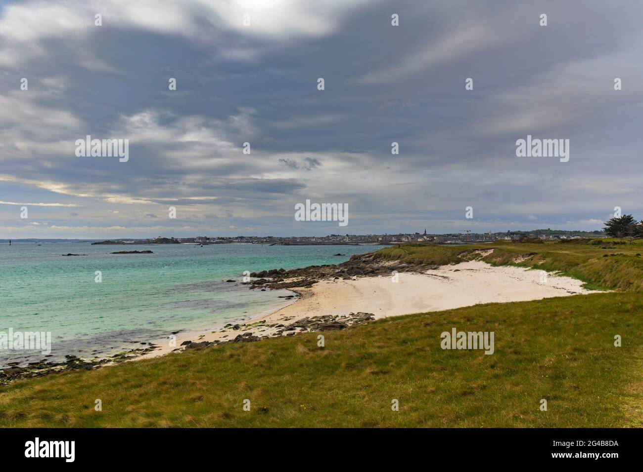 White sand beach in Ile de Batz (Roscoff), Finistere, Brittany, France ...