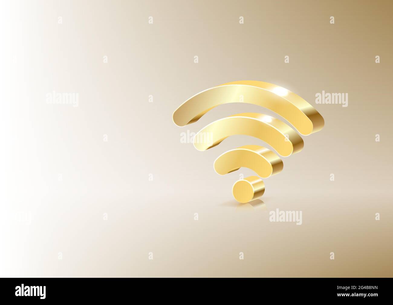 WiFi symbol icon in gold glitter texture. Sparkle luxury style vector ...