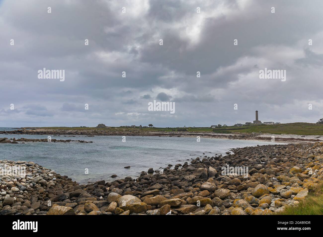 Rock beach in Ile de Batz (Roscoff), Finistere, Brittany, France Stock ...
