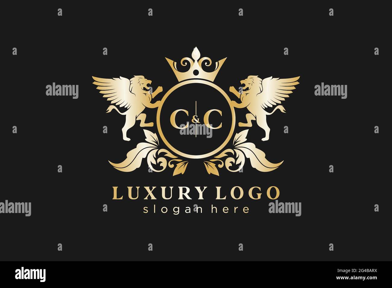 CC Letter Lion Royal Luxury Logo template in vector art for Restaurant ...