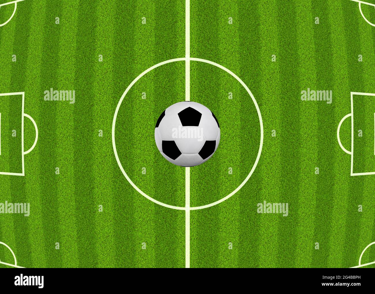 Football stadium green grass painted with lines, soccer field ...