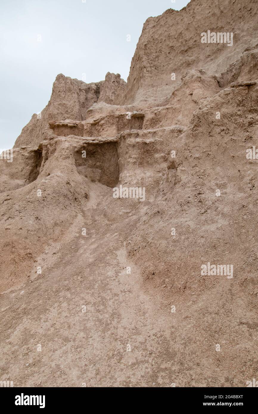 Badlands National Park in South Dakota during the spring, vertical ...