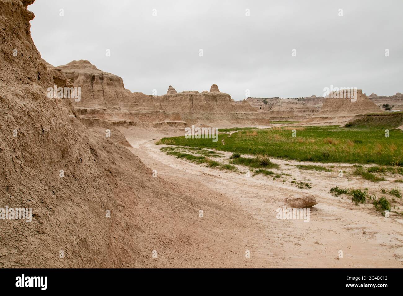 Badlands National Park in South Dakota during the spring, horizontal ...
