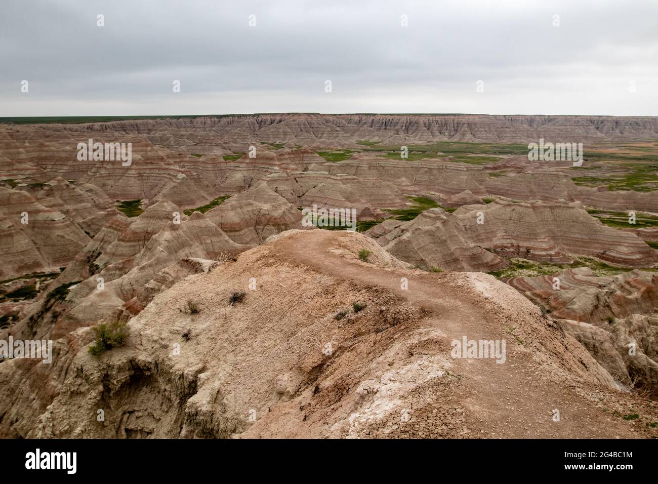 Badlands National Park, overlook in South Dakota during the spring ...