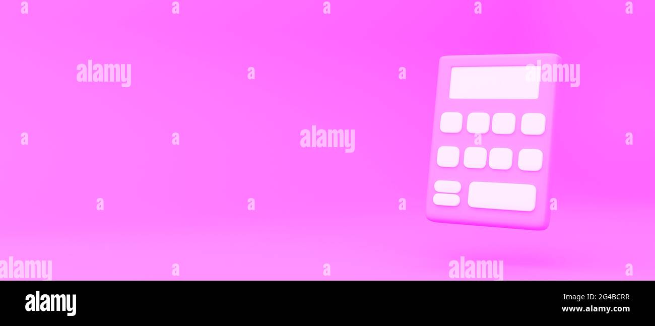 minimal cartoon style Basic calculator isolated on pink background. 3d ...