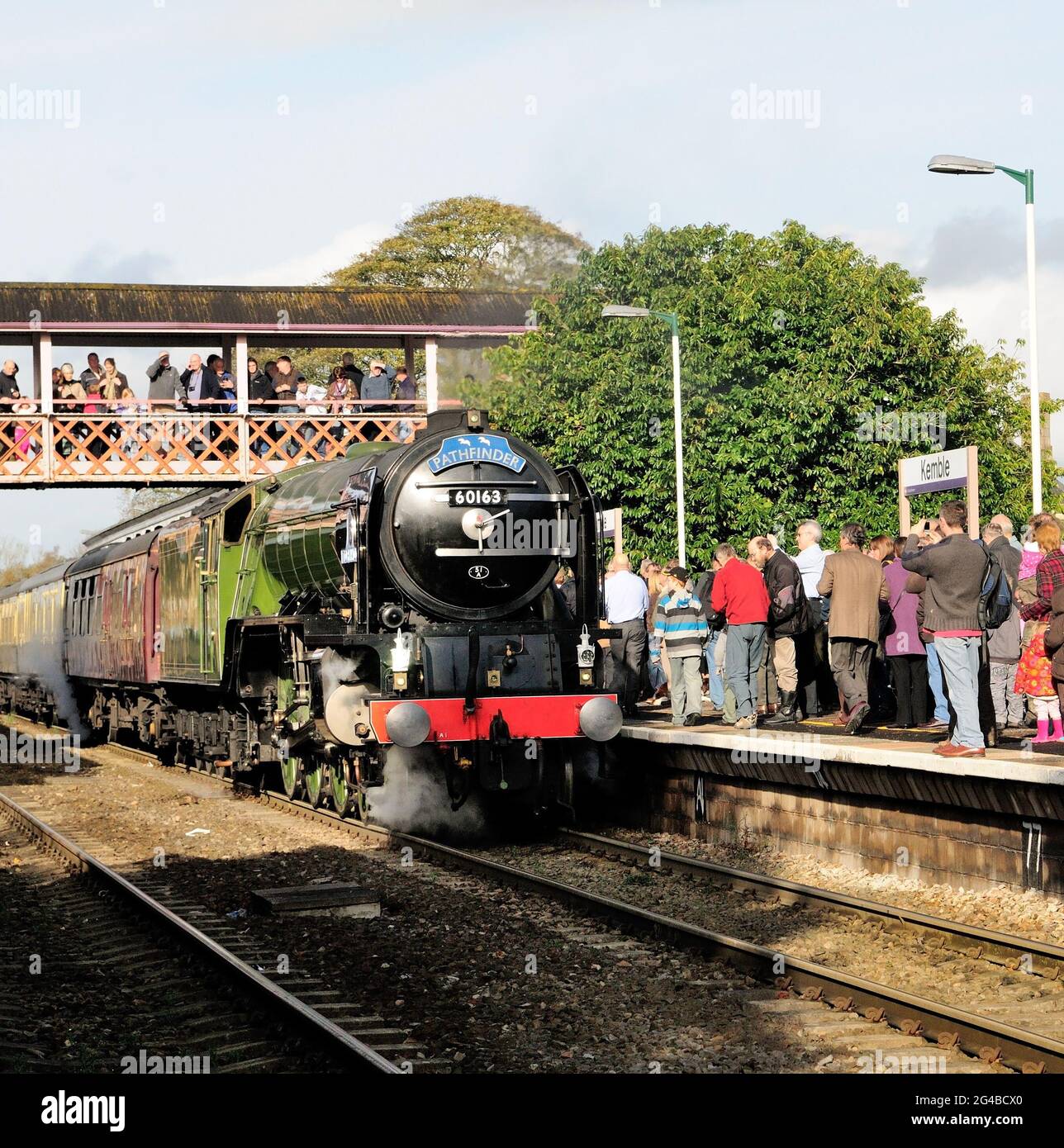 Newly built class A1 pacific No 60163 Tornado pauses for a water stop ... Newly built class A1 pacific No 60163 Tornado pauses for a water stop ...