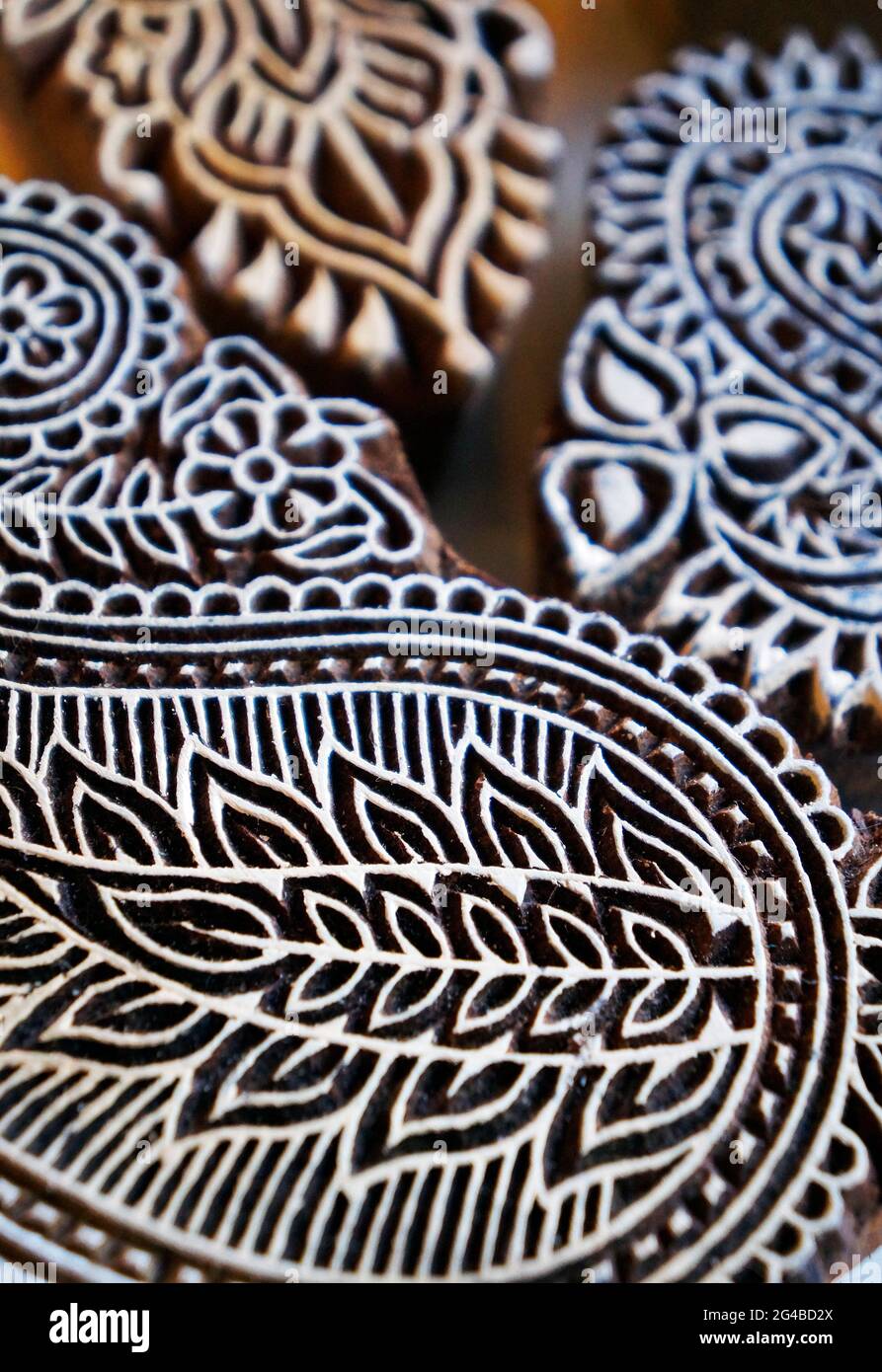 Traditional Indian block prints. Wood blocks used for handmade textile ...
