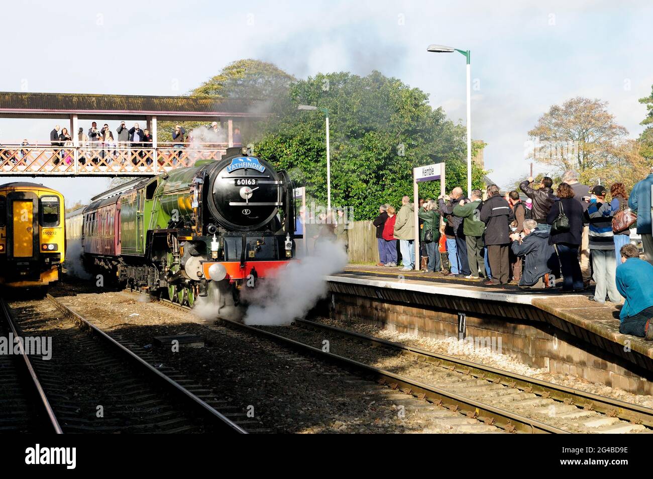 Newly built class A1 pacific No 60163 Tornado pauses for a water stop ... Newly built class A1 pacific No 60163 Tornado pauses for a water stop ...