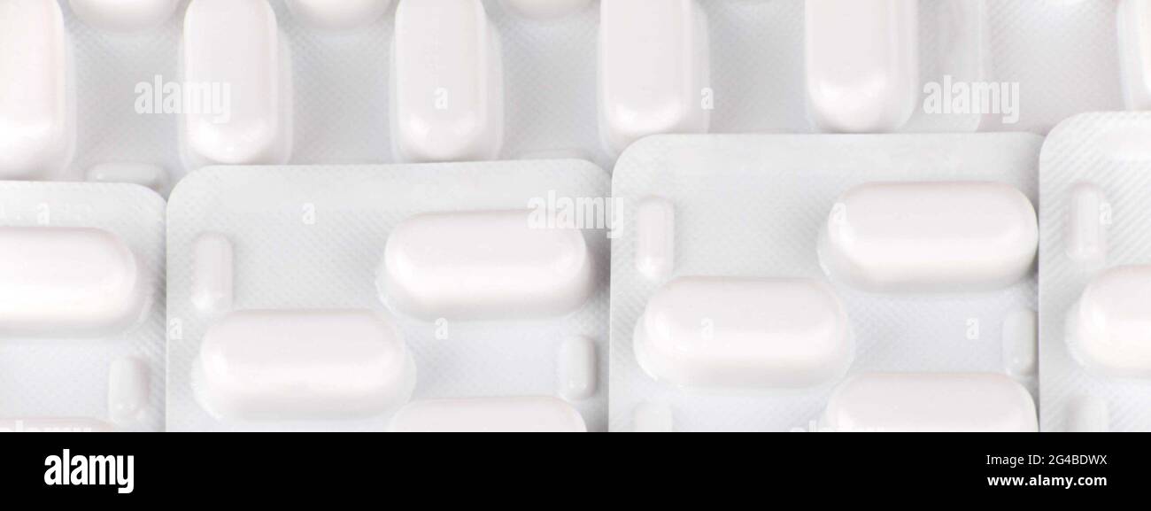 many tablets in blister Stock Photo - Alamy