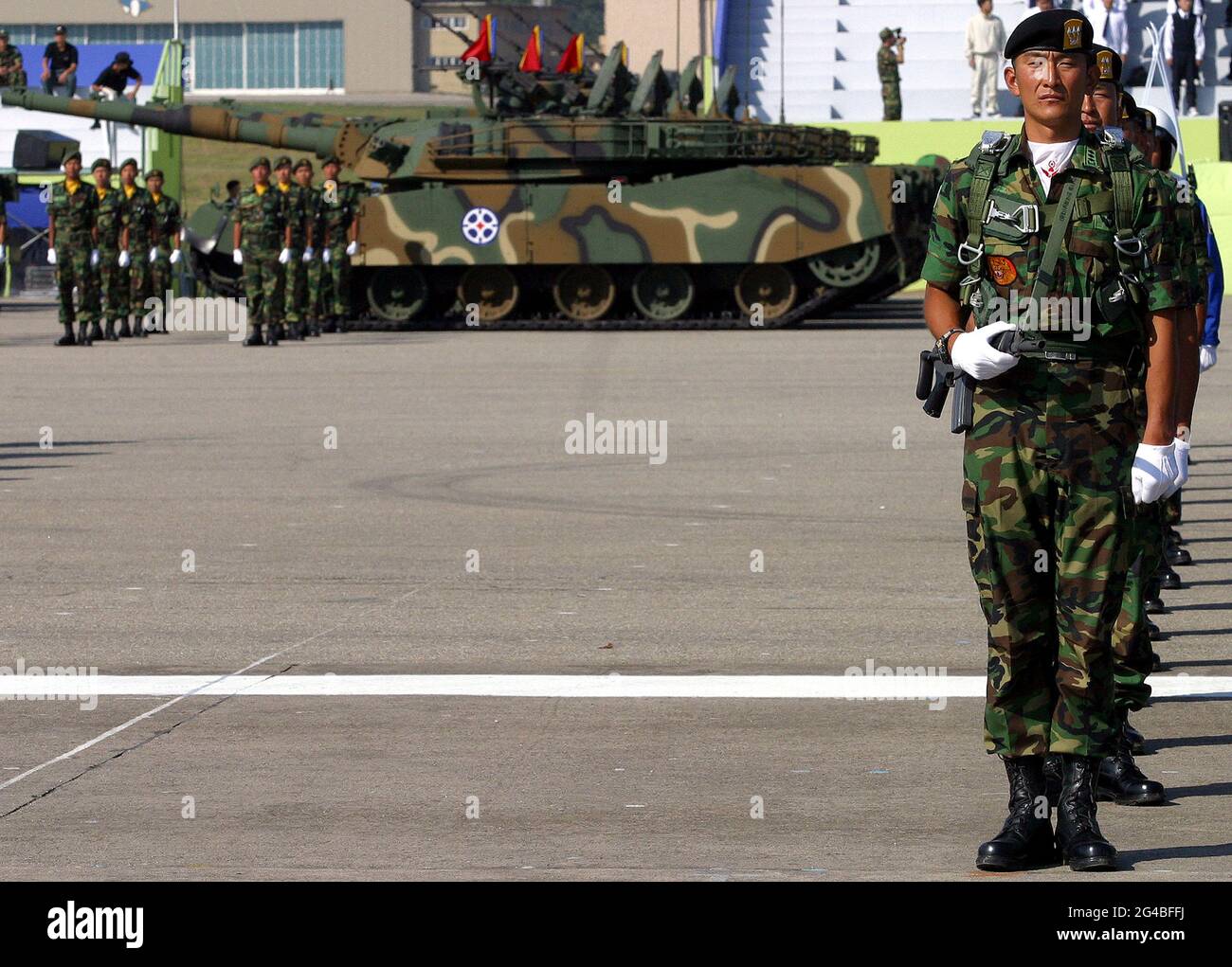 June 20, 2021-Sungnam, South Korea-South Korean military soldiers stand ...