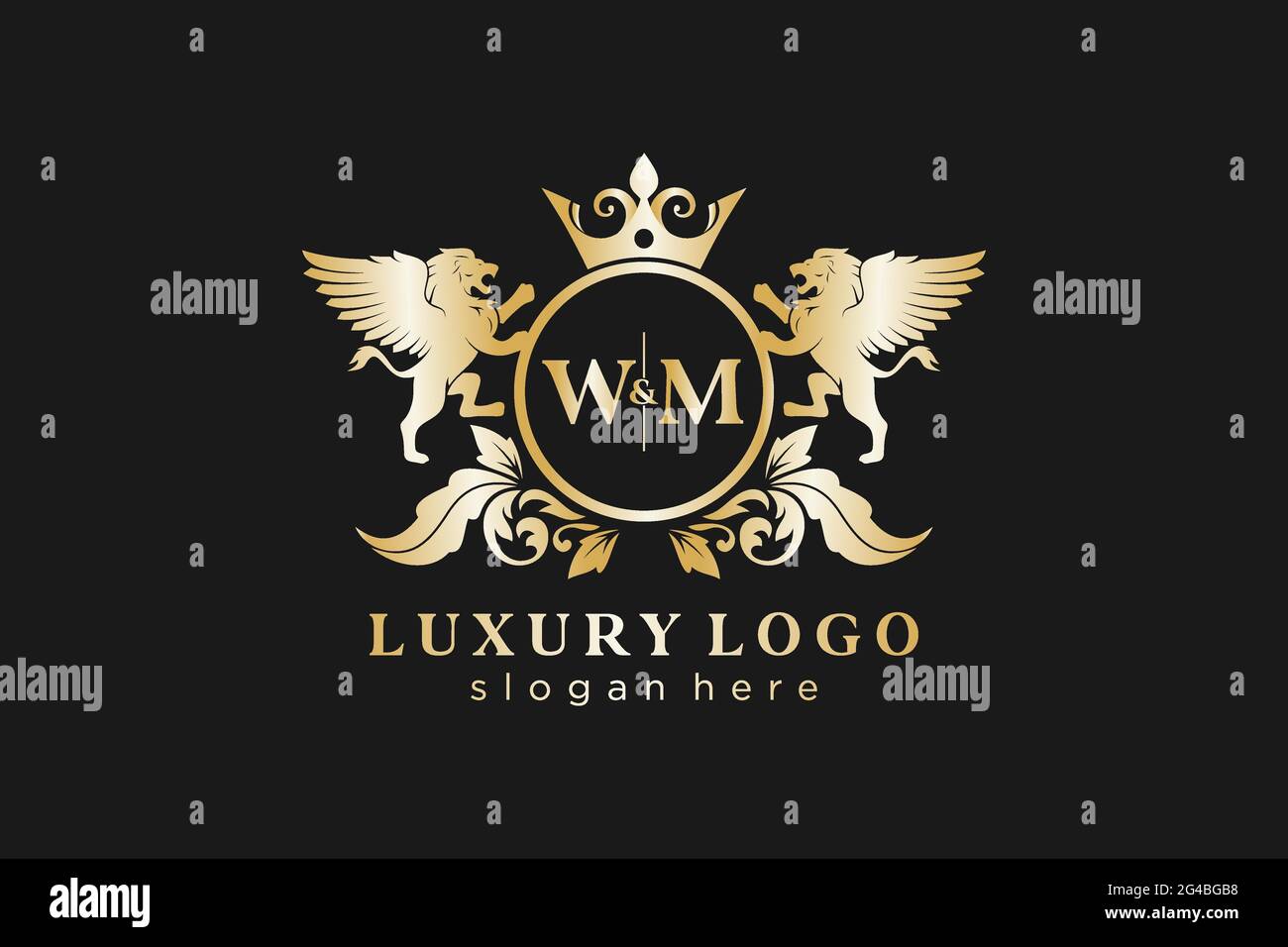 WM Letter Lion Royal Luxury Logo template in vector art for Restaurant ...