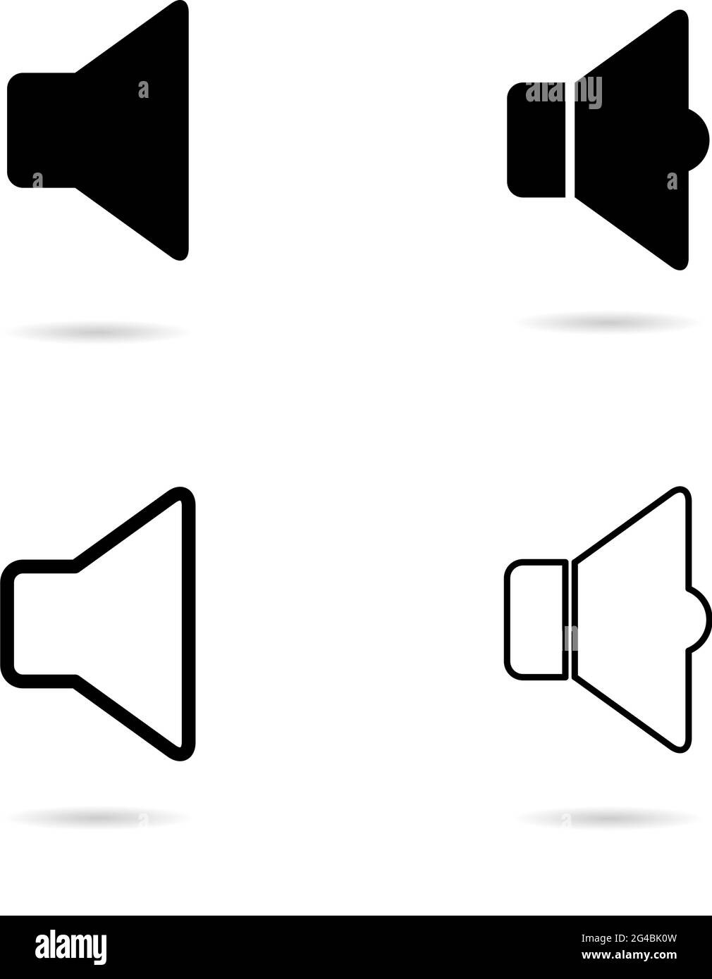 Set of music sound icon, audio volume symbol. Vector illustration ...