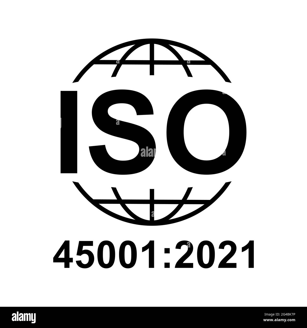 Iso 45001:2021 icon. Occupational Health and Safety. Standard quality ...