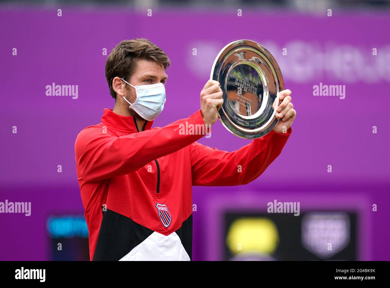 Great Britain's Cameron Norrie poses with his runners up trophy during ...