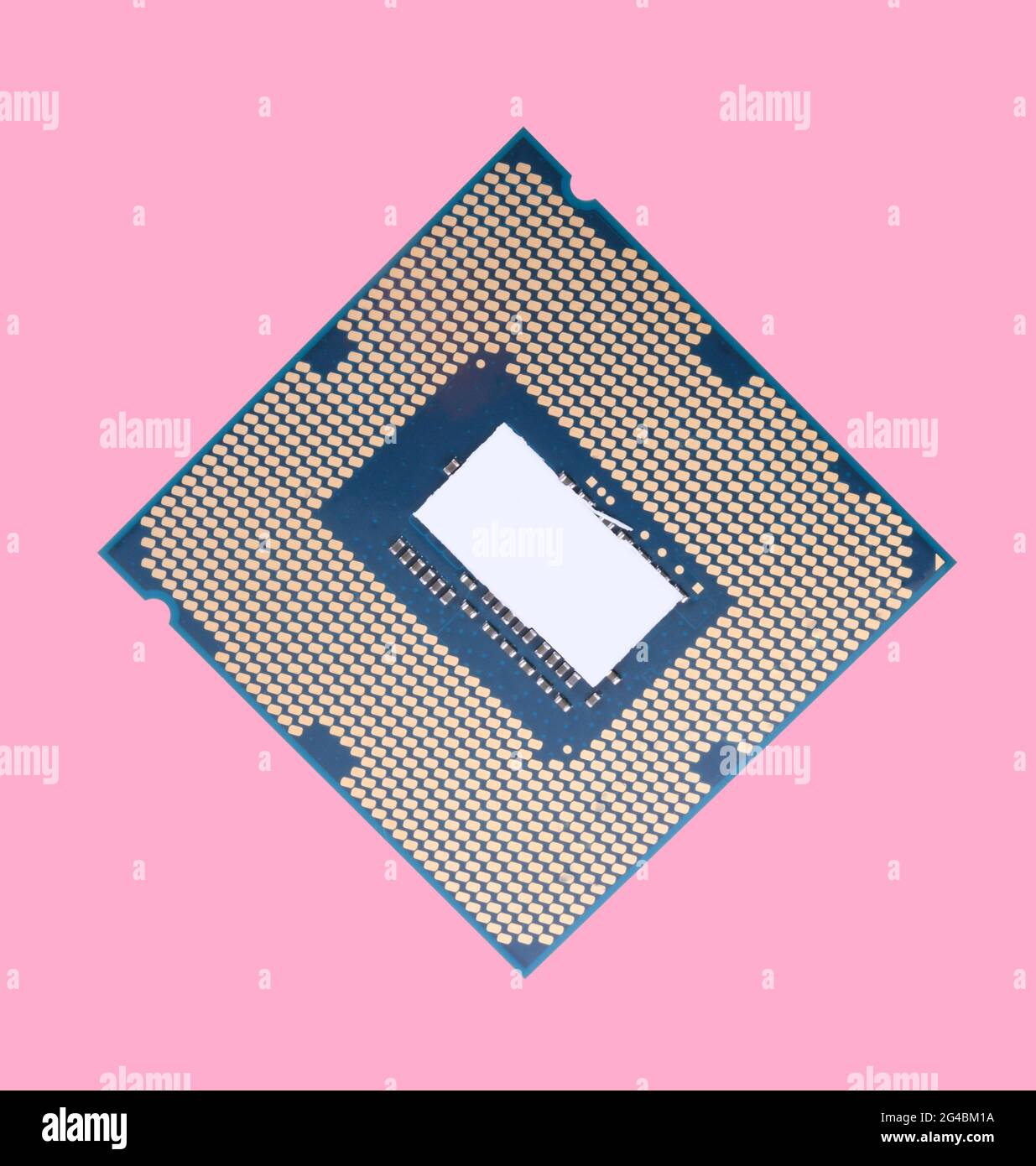 central Processor unit isolated on pink background at dry sunny day ...