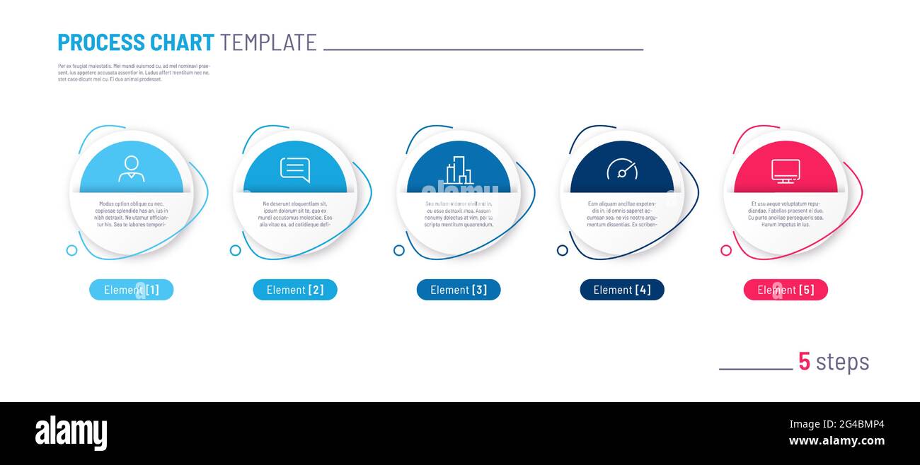 Vector infographic process chart template. Five steps Stock Vector ...