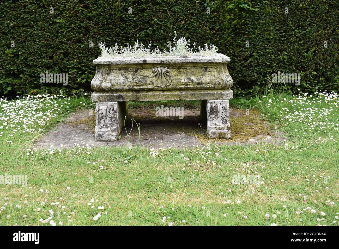 Stone garden planter, Knightshayes National Trust, Tiverton, Devon ...