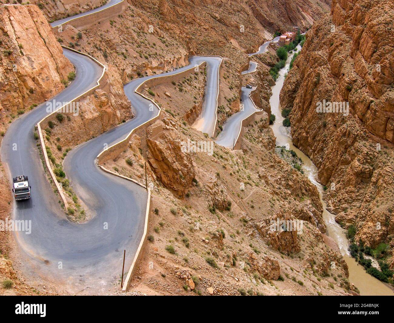 Road with many curves in the Dades gorge, Morocco Stock Photo - Alamy