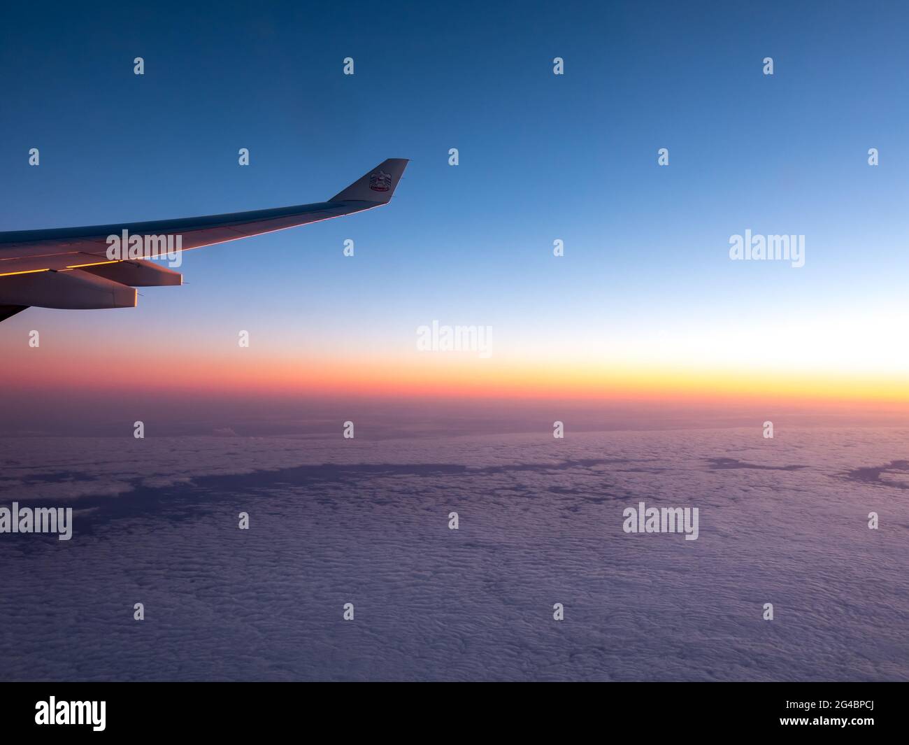 Jet engine of aircraft with outside morning warm sunlight Stock Photo ...