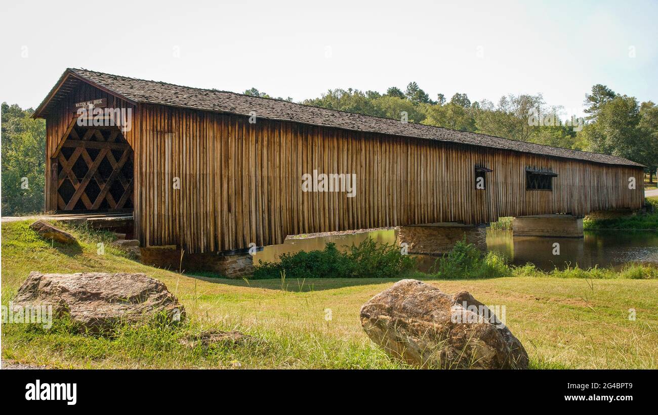Watson mill covered bridge hi-res stock photography and images - Alamy