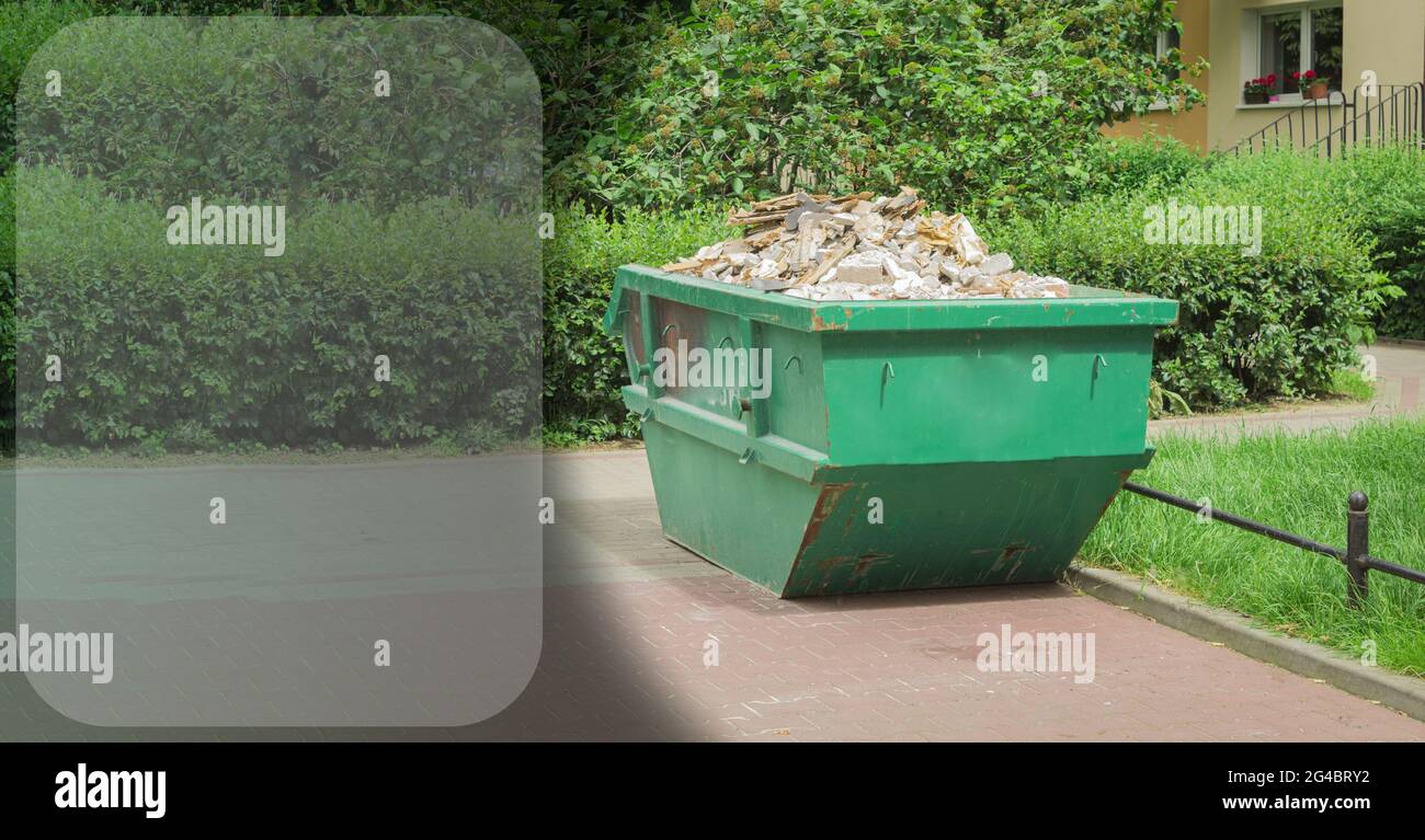 Large metal container for solid household waste. Large metal container ...