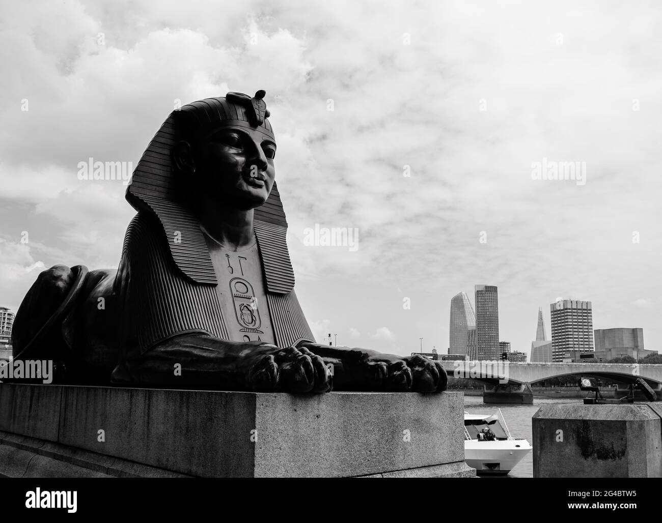London, United Kingdom - May 29 2021: One of the Sphinx statues at the ...