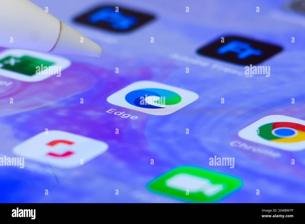 Edge application opening by Apple Pencil on the iPad screen. Berlin ...